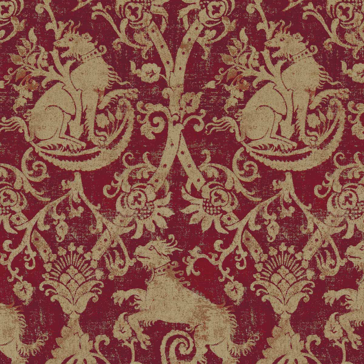 Medieval Beast Dog Upholstery Curtain Fabric