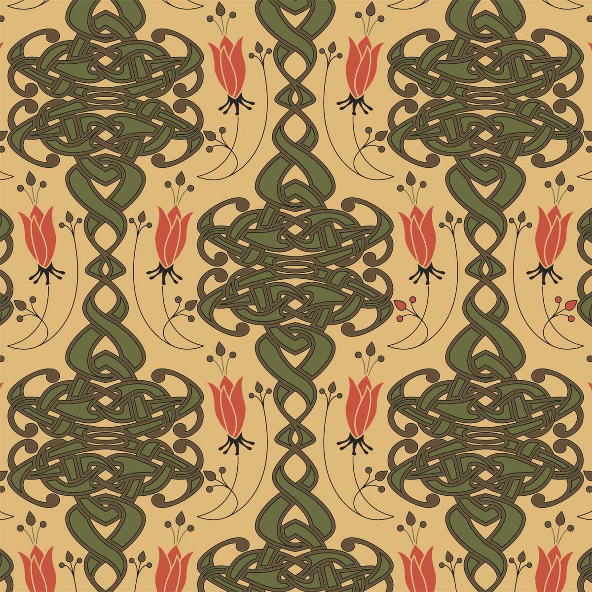 Archibald Knox Fabric | Archibald Knox Textile Design | Arts and Crafts ...