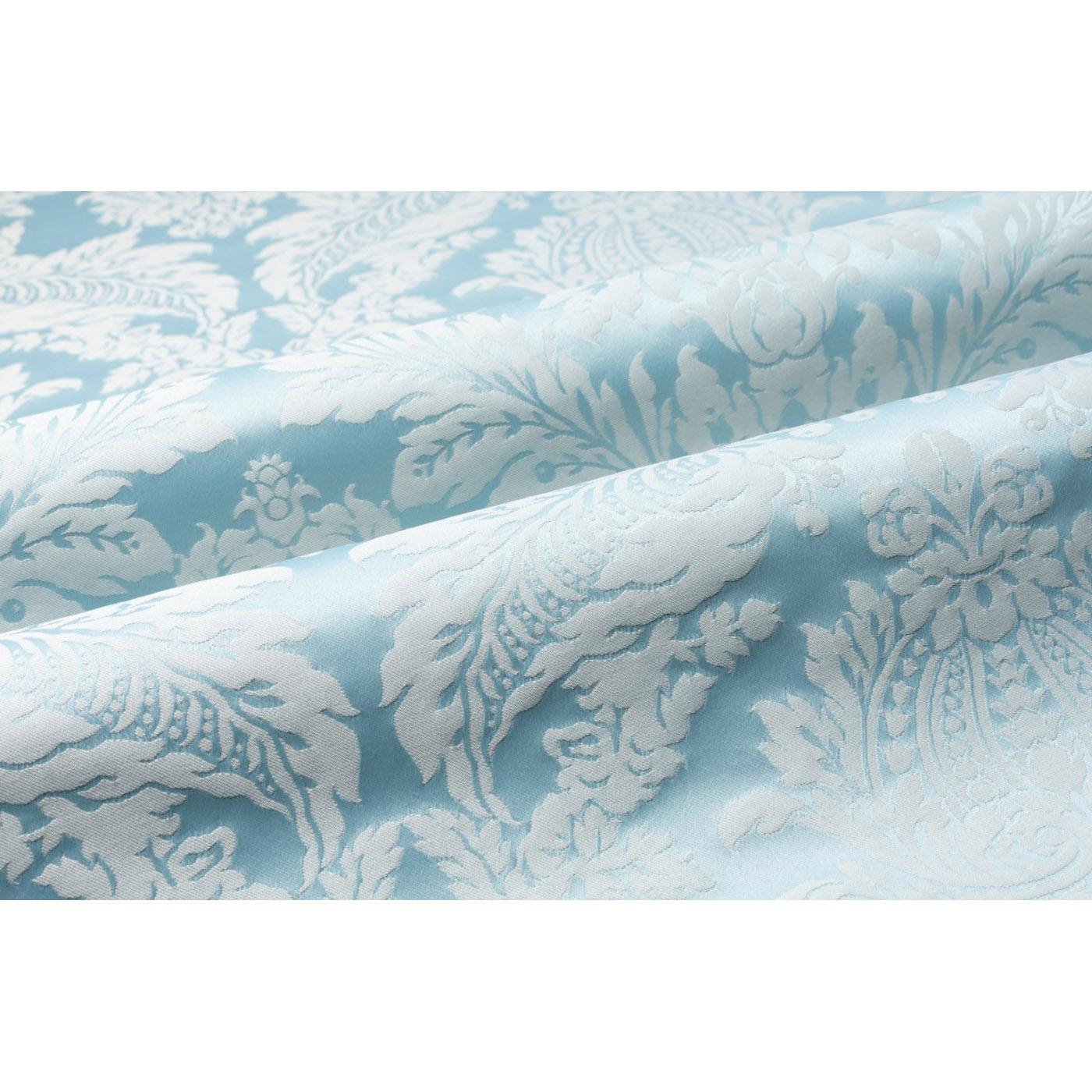 Elegant Patterned Blue Damask Curtain and Upholstery Fabric | Raphael ...