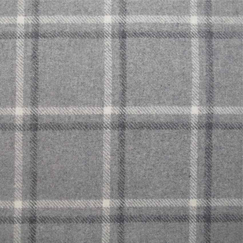 Tartan Plaid Grey Wool Curtain and Upholstery Fabric | Iona Pebble ...