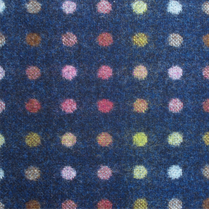 Striped Blue And Multicoloured Wool Curtain and Upholstery Fabric ...