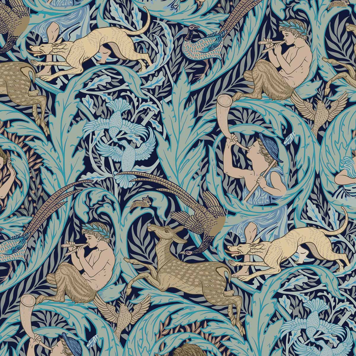 Walter Crane Textile Design, Walter Crane Wood Nymphs Print, Arts and ...